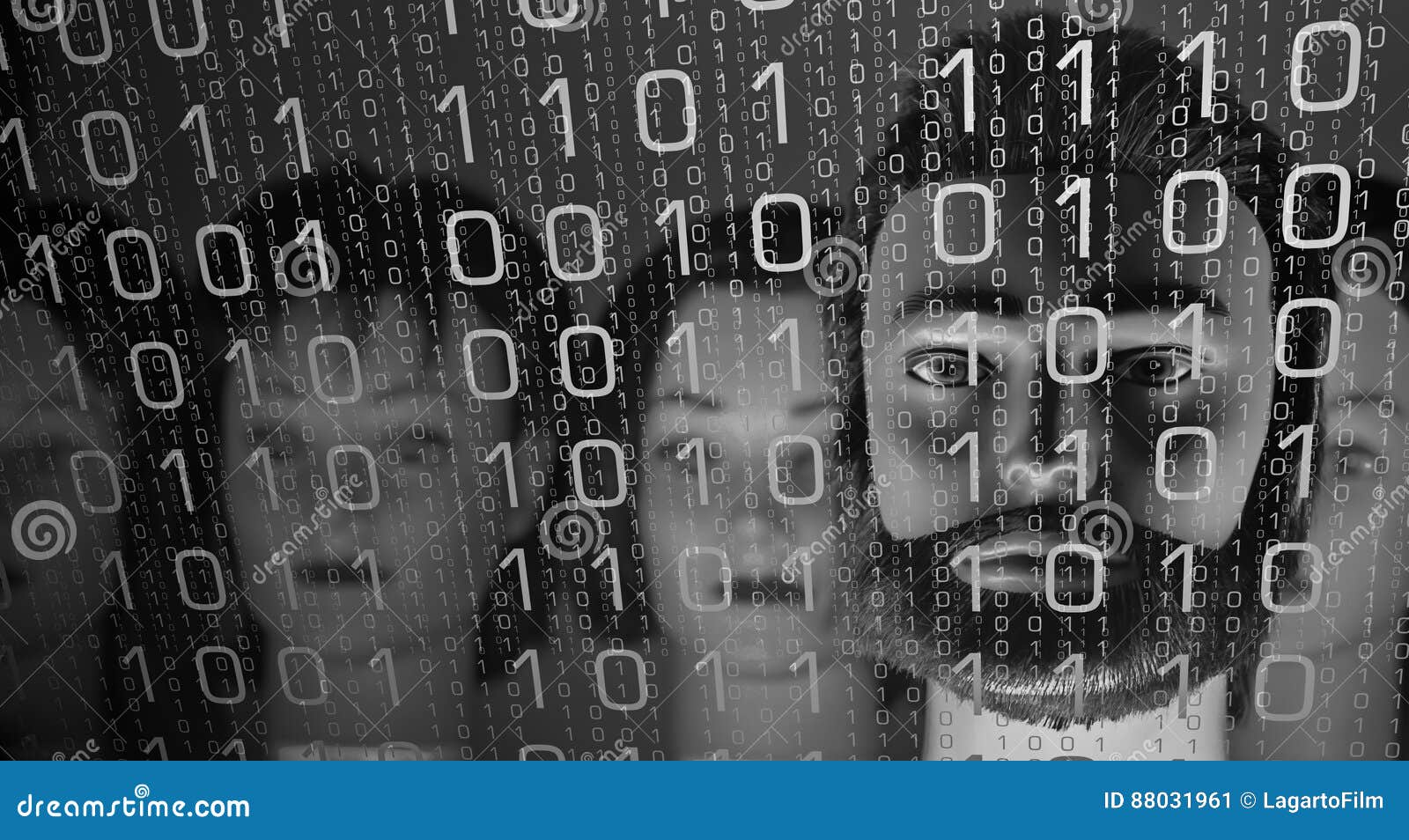 Cyber Crime in Secure Network, Binary Code Stock Image - Image of ...