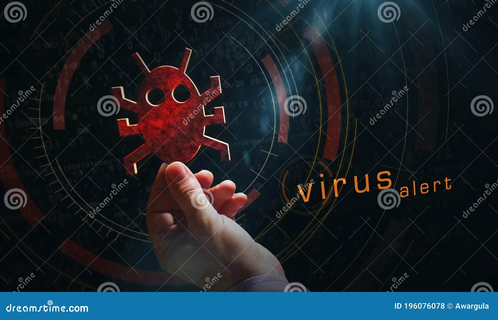 Cyber Crime with Virus or Worm Symbol Digital 3d Illustration Stock ...
