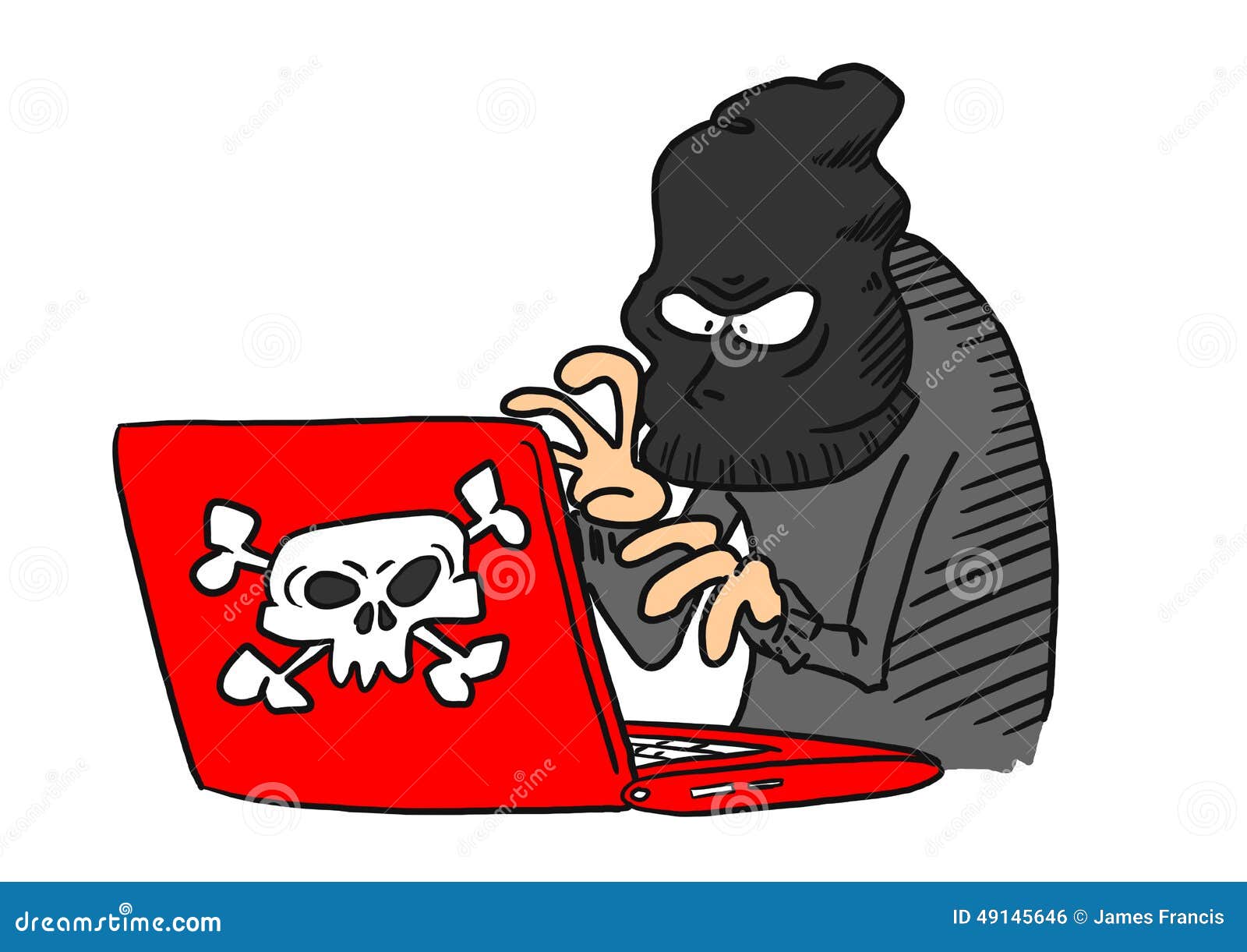 Cyber Criminal on computer stock illustration. Illustration of breach ...