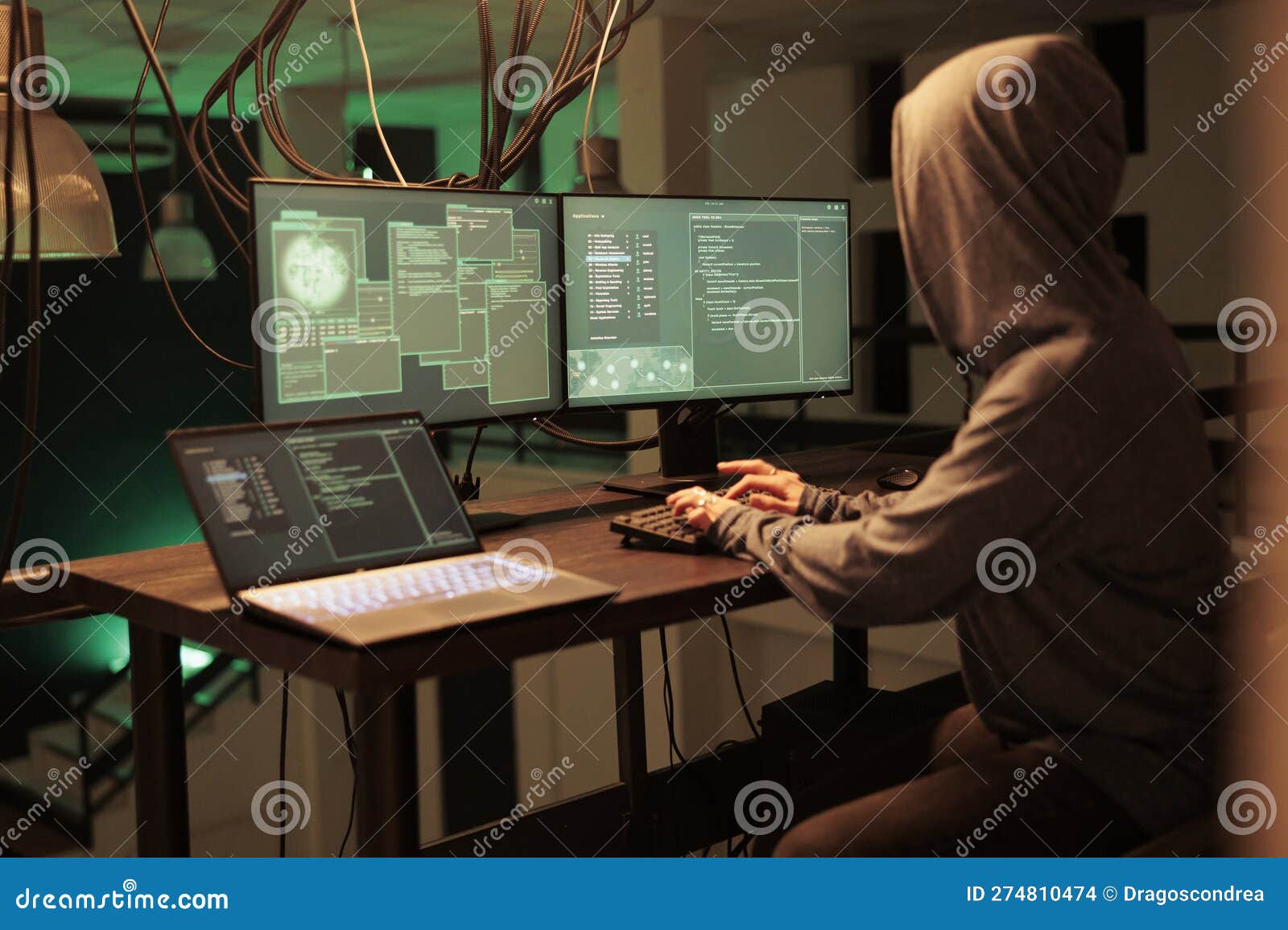 Cyber Criminal Cracking Database Password Hacking Computer System