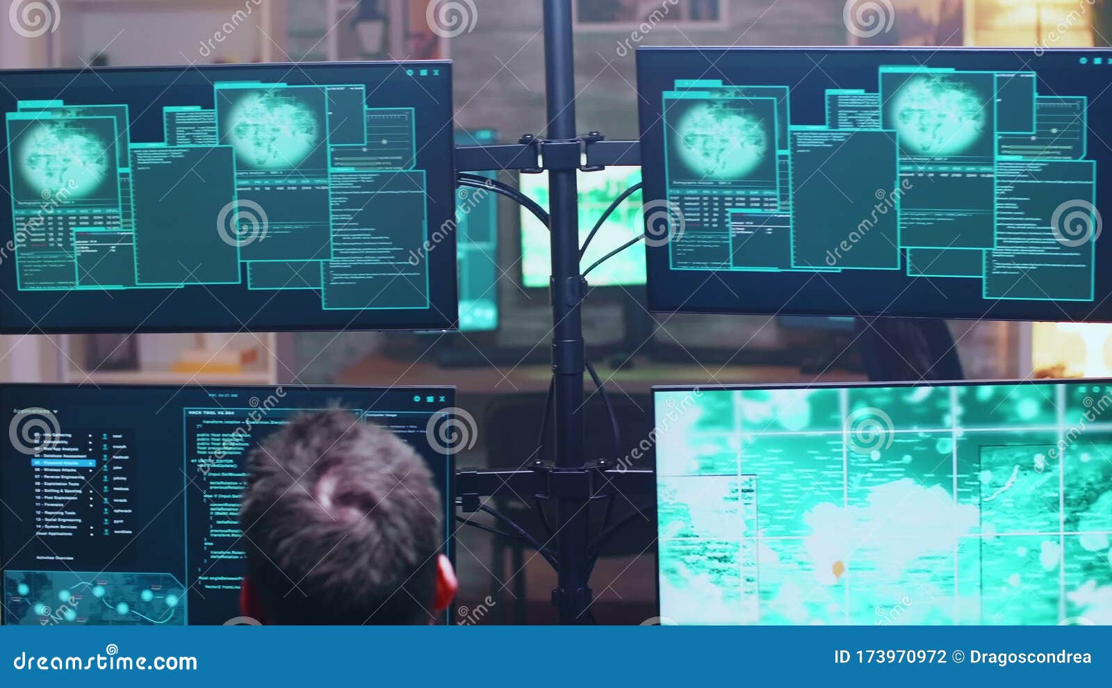 Cyber Criminal Excited after a Successful Hack Stock Footage - Video of ...