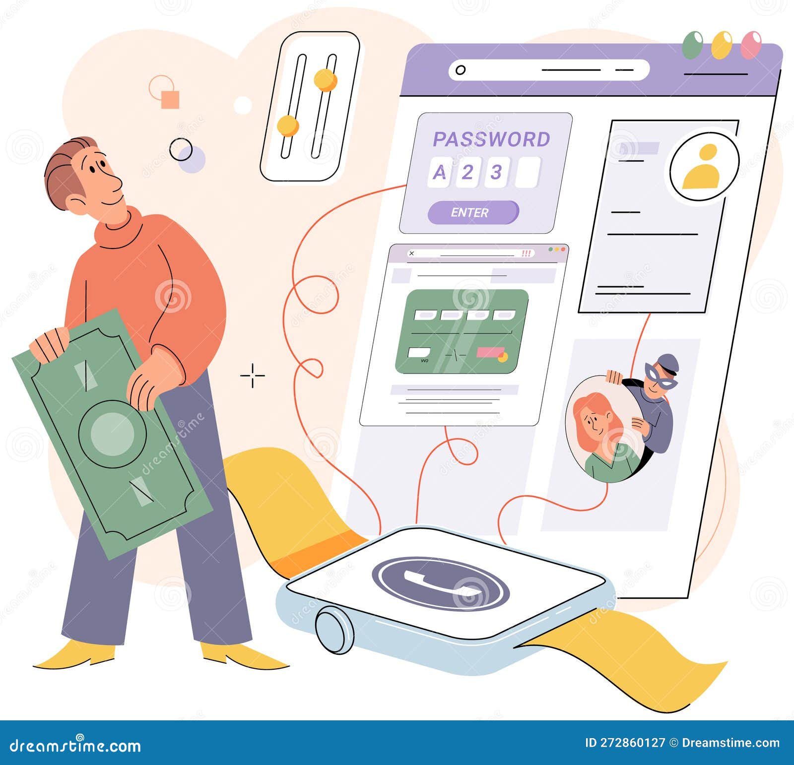 Cyber Criminal Stealing Private Personal Data, Credentials, Password ...