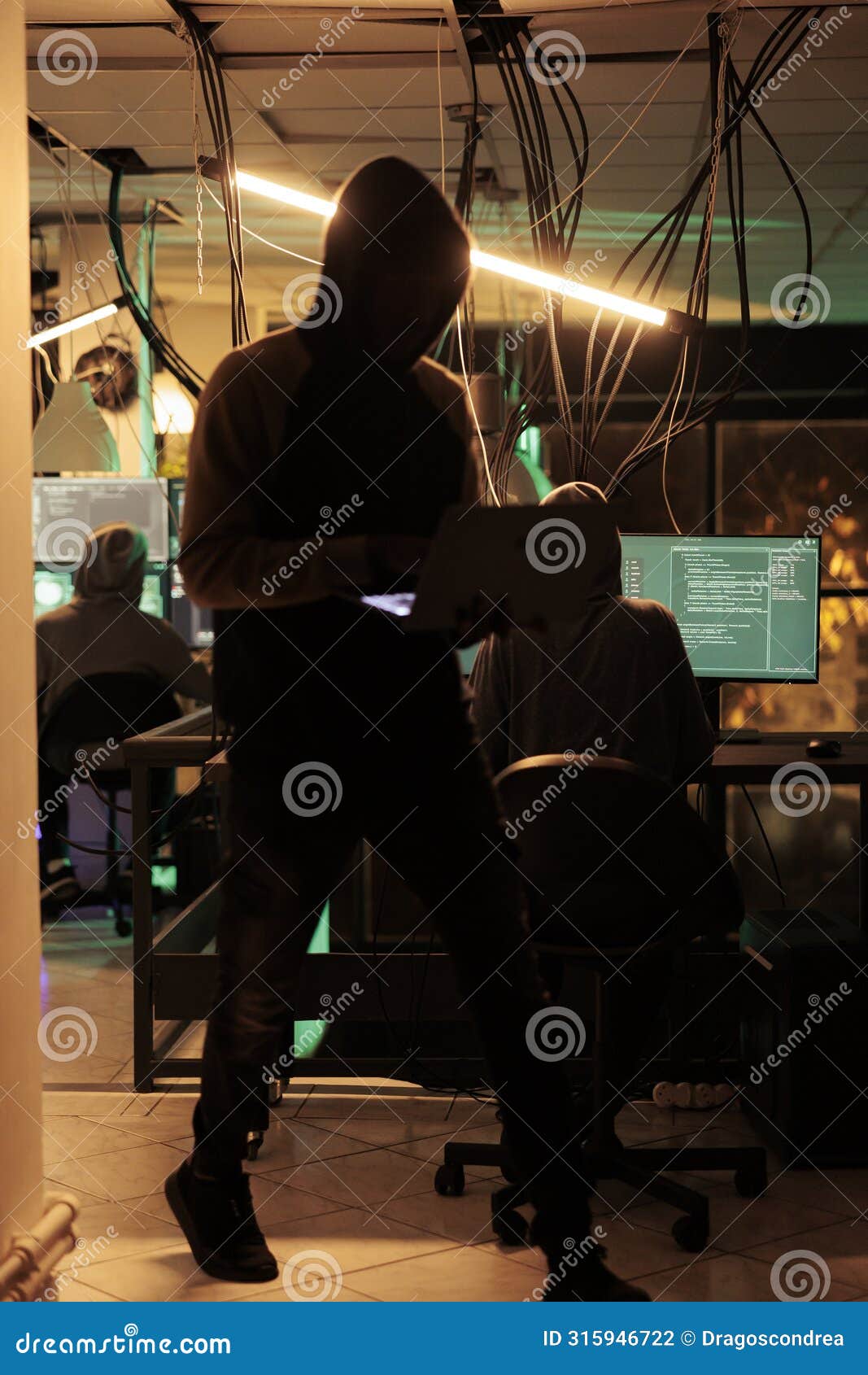 Cyber Criminals Team Hacking Computer System, Coding Malicious Software Stock Photo - Image of ...