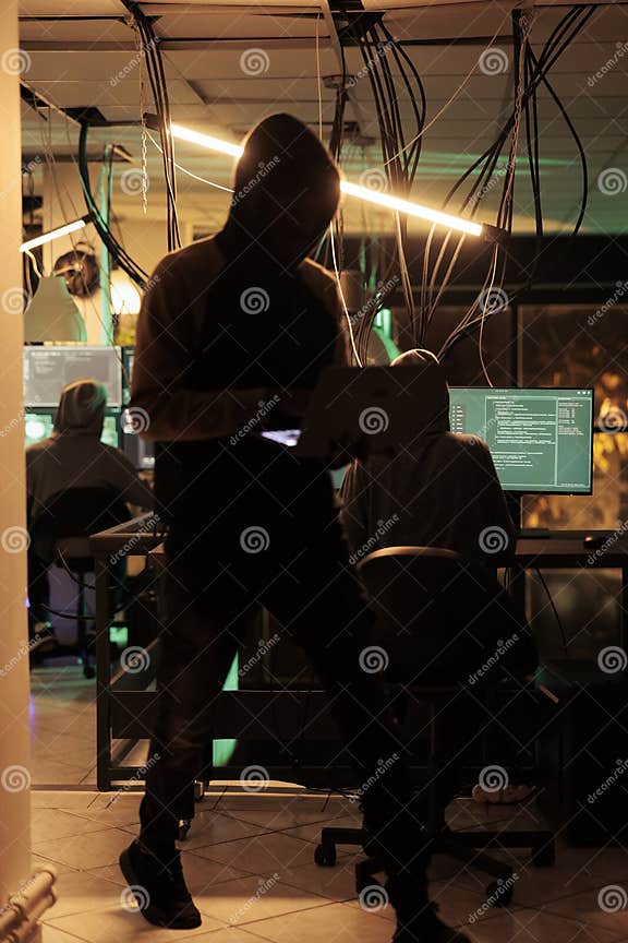 Cyber Criminals Team Hacking Computer System, Coding Malicious Software Stock Photo - Image of ...
