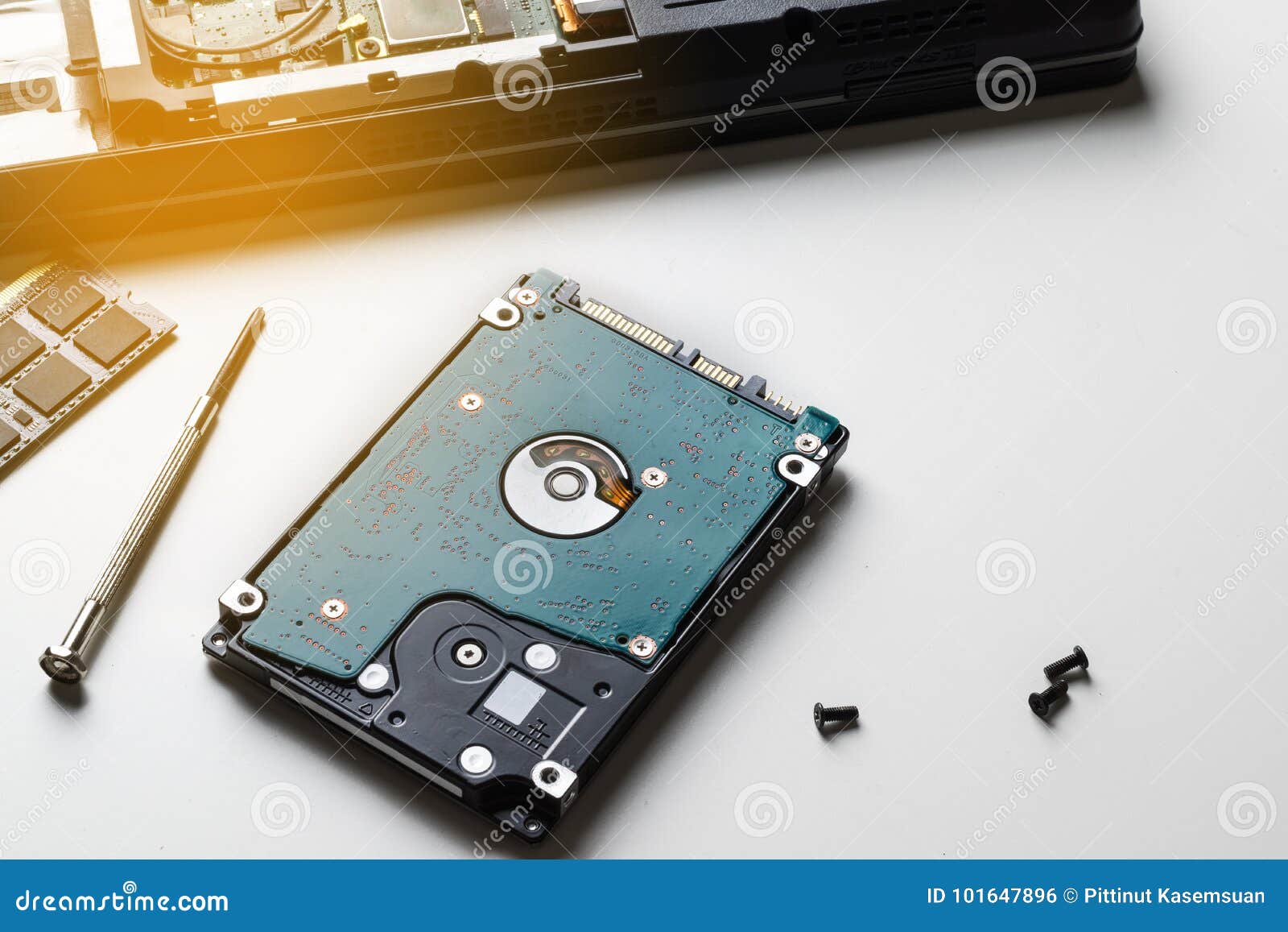 Cyber Data Attack Concept : Broken Laptop ,crash Motherboard ,memory ...