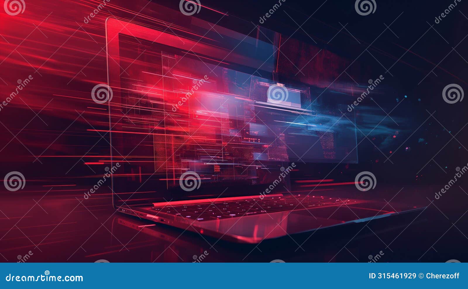 Cyber Data Burst from Laptop Stock Image - Image of bright, data: 315461929