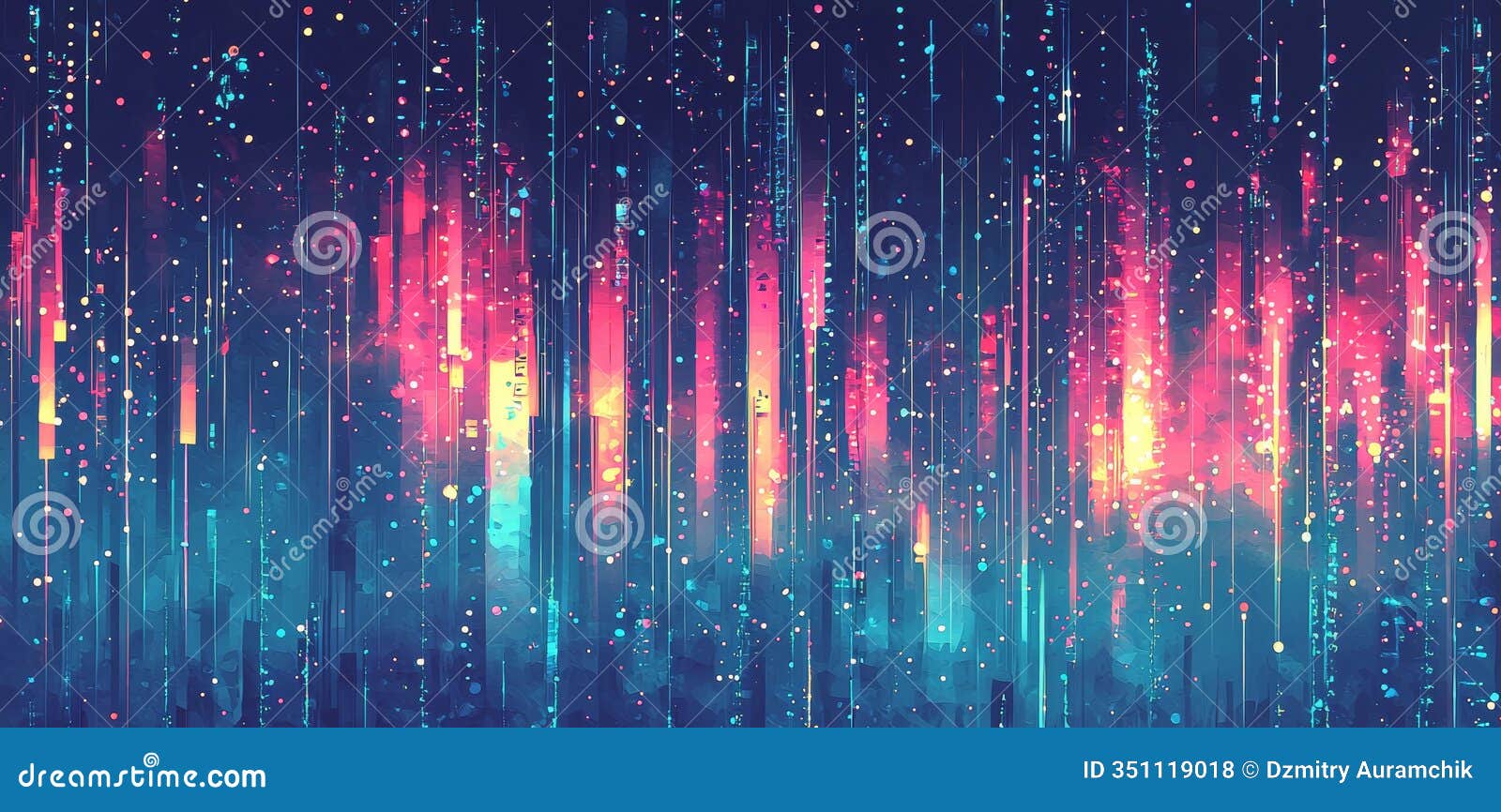 Cyber Data Flow. Digital Neural Networks. 3D Rendering of a Wavy Open-source Surface Stock ...