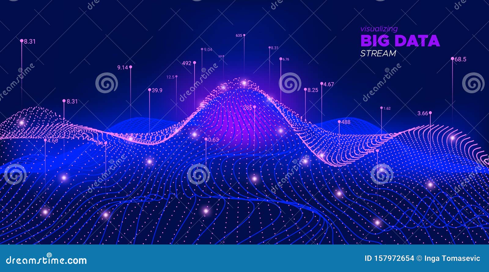 Cyber Data Infographic. Blue Statistic Matrix Stock Vector ...