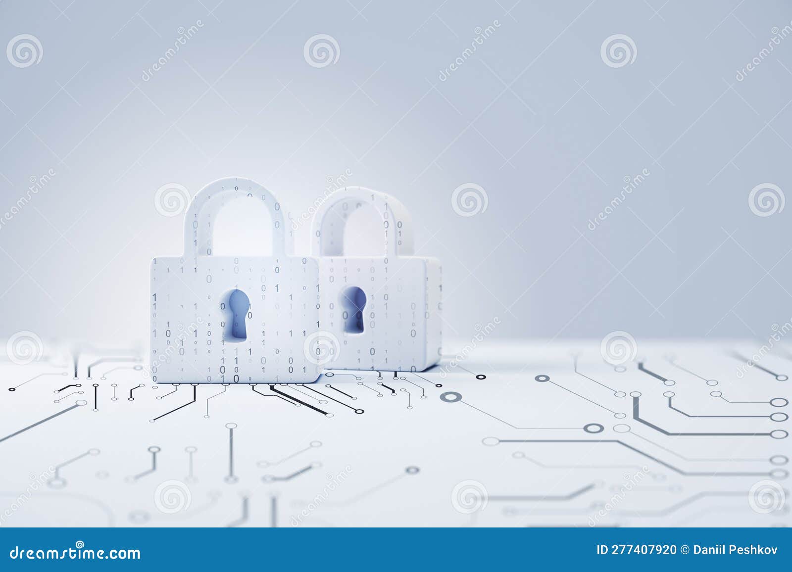 Cyber Data, Privacy and Network Protection Concept with Padlocks Binary ...