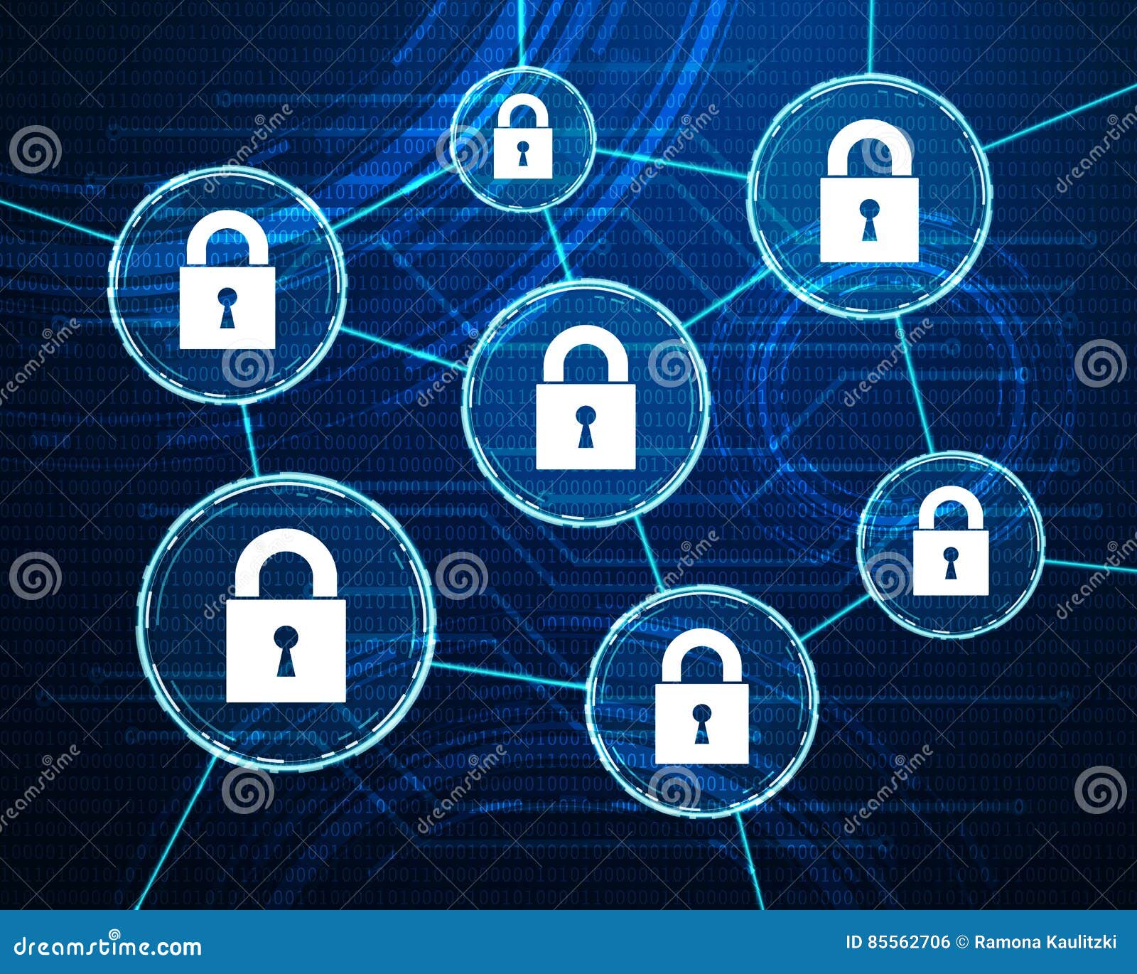 Cyber Data Security Design stock illustration. Illustration of monitor ...