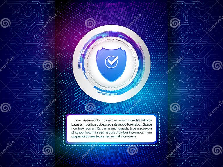 Cyber Data Security. Network Guard Illustration. Digital Technology ...