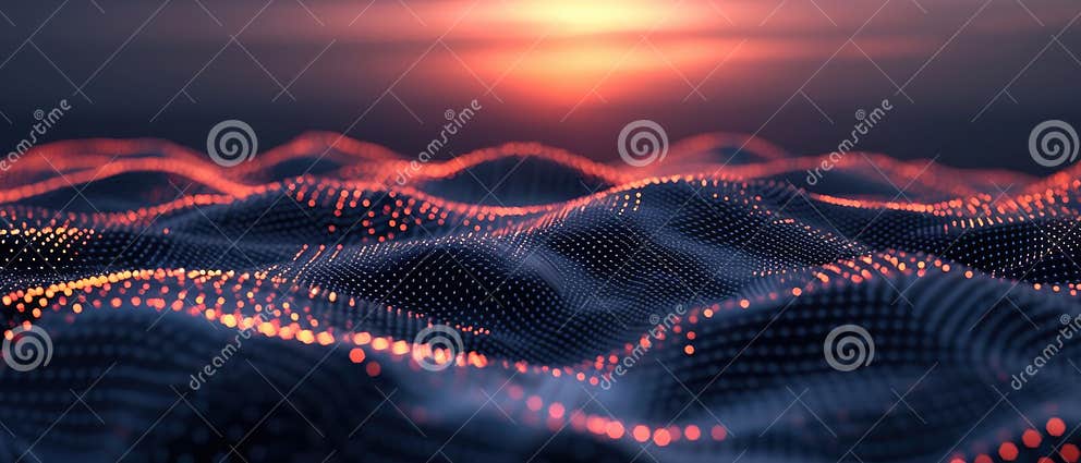 Cyber Data Waves in Digital Space, Network Landscape Abstract ...