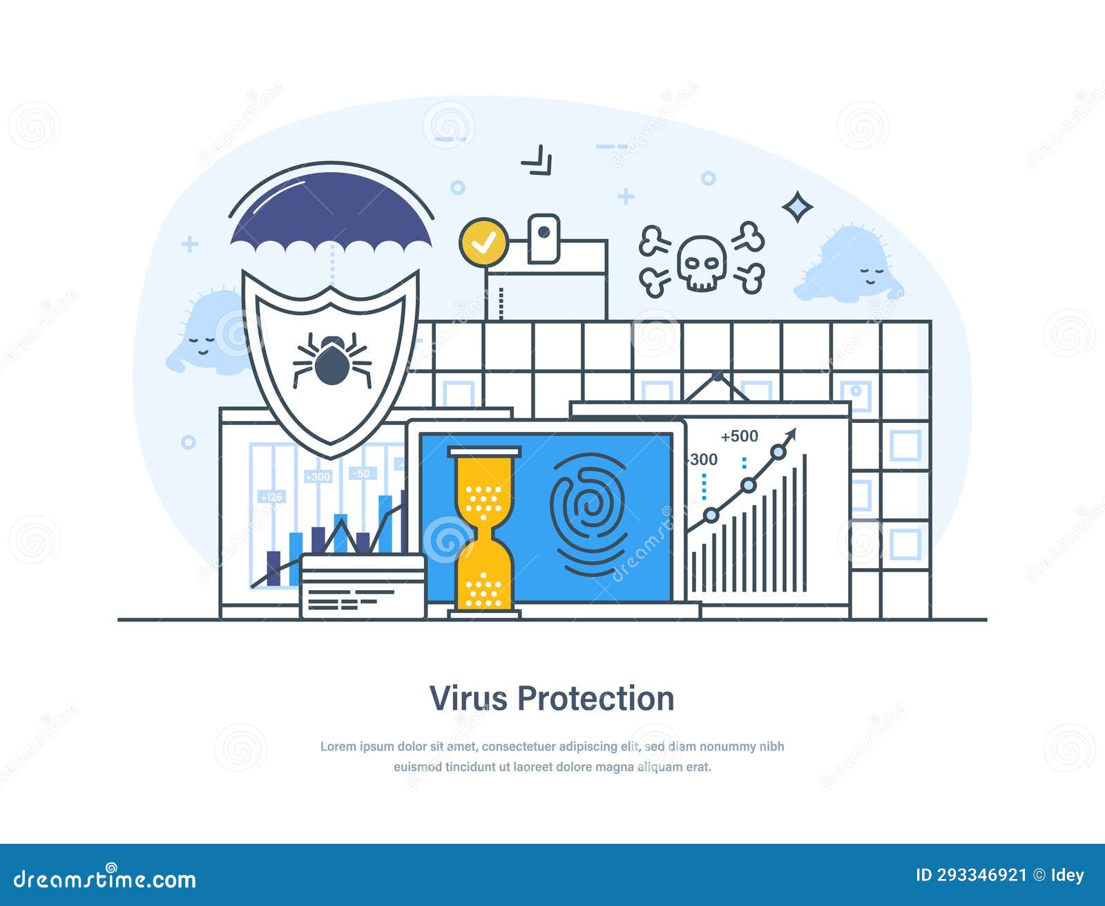 Cyber Defence Network Security Digital Protection System Concep Stock ...