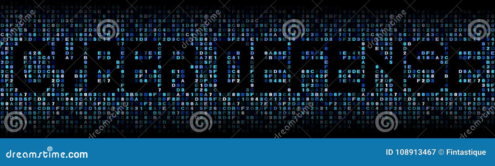 Cyber Defense Text on Hex Code Illustration Stock Illustration ...