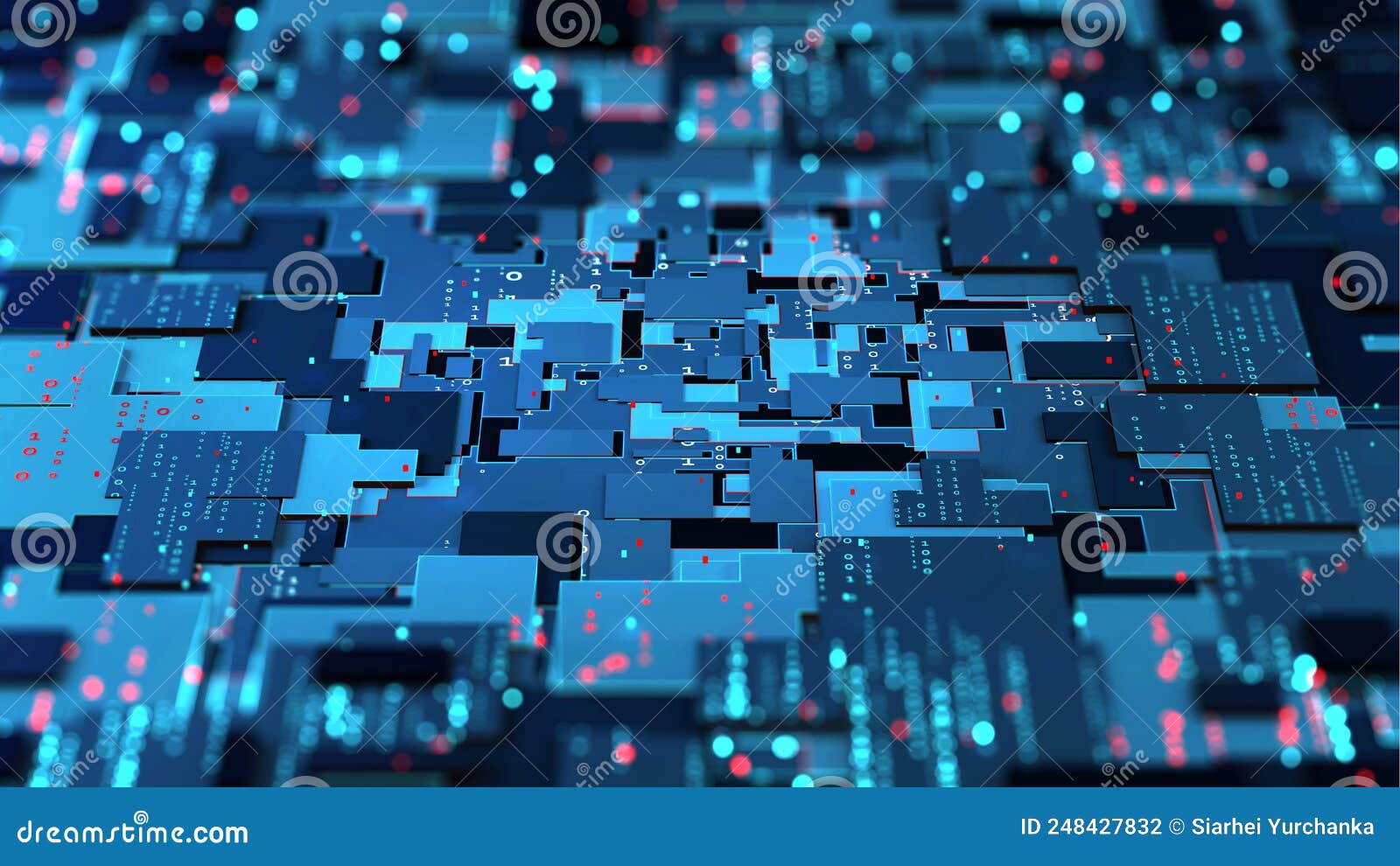 Cyber Digital Data Field. Computer Circuit of Crypto Architecture Stock ...