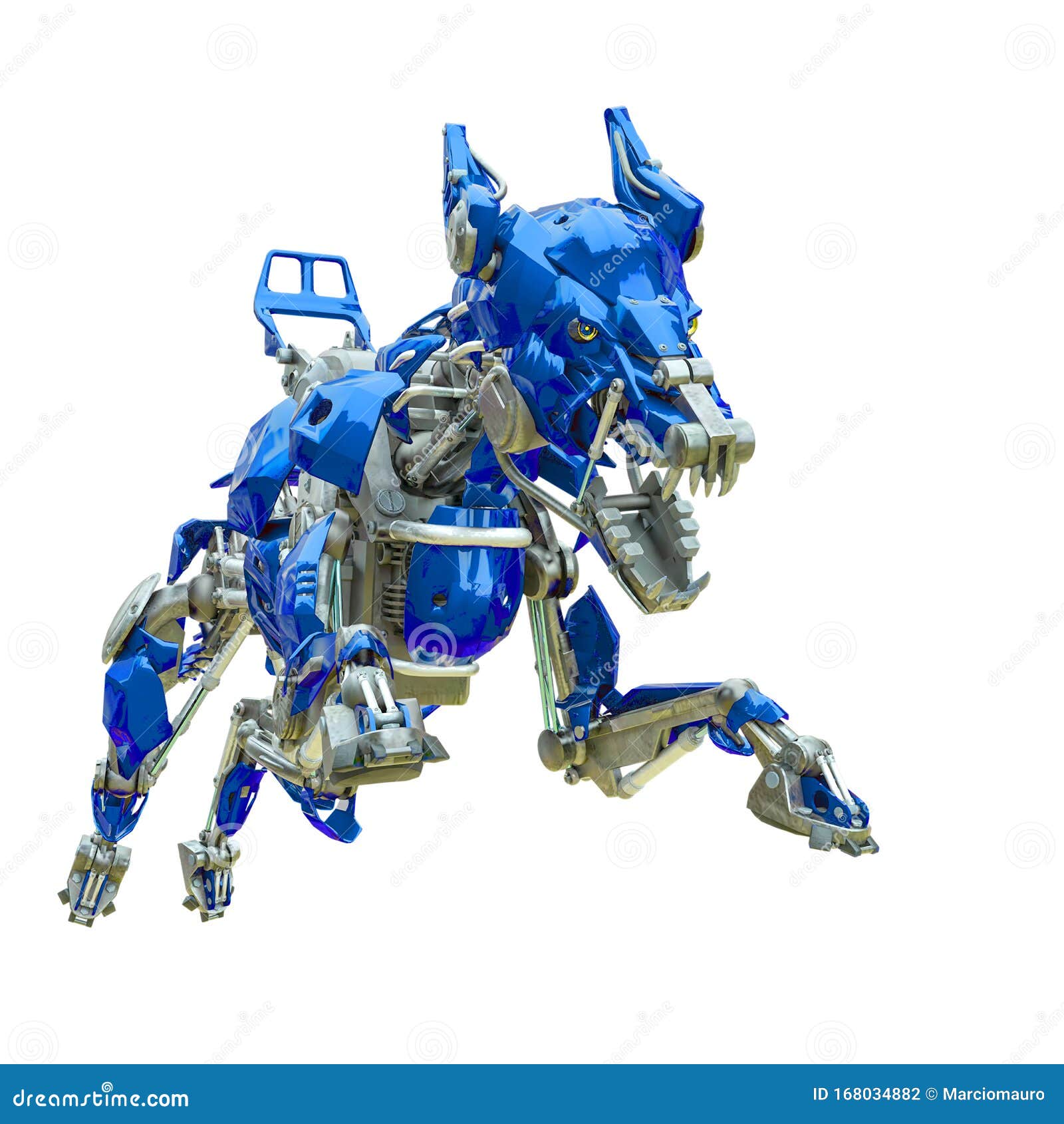 Cyber dog attack side view stock illustration. Illustration of battle ...