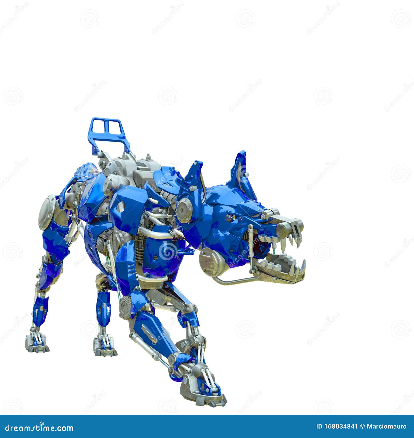 Cyber dog crouching stock illustration. Illustration of battle - 168034841