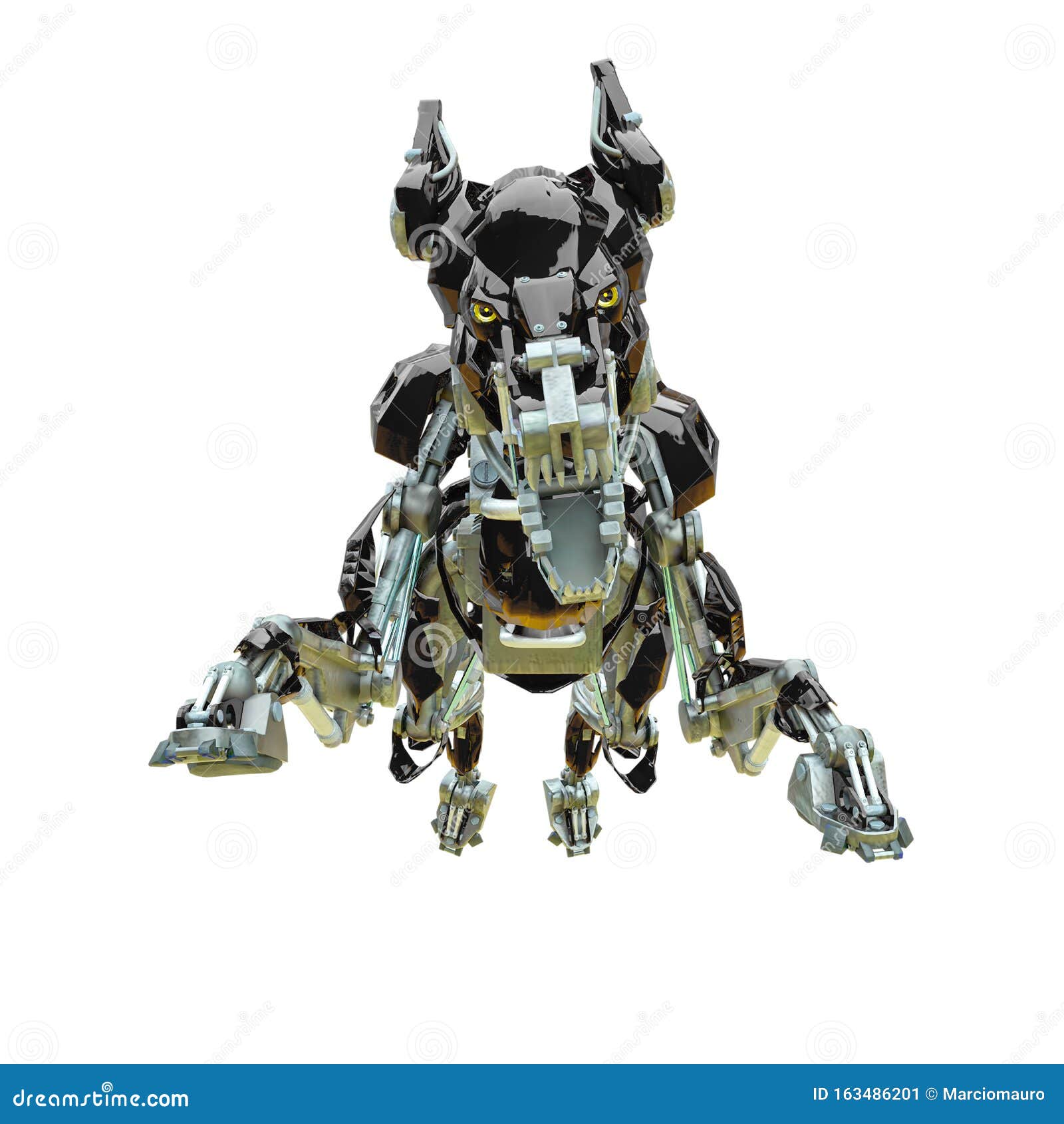 Cyber dog frontal attack stock illustration. Illustration of defense ...