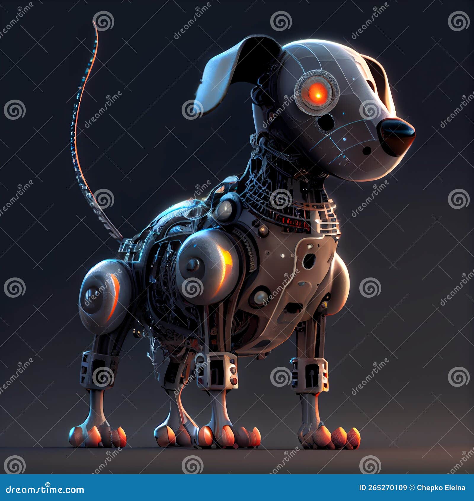 Cyber Dog Id Portrait. Ai Generated Image Stock Illustration ...