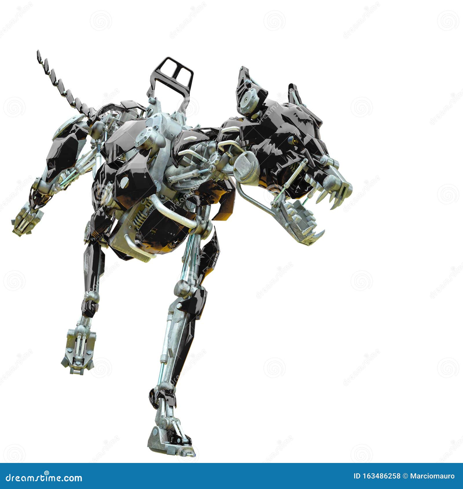 Cyber dog landing stock illustration. Illustration of cybernetic ...