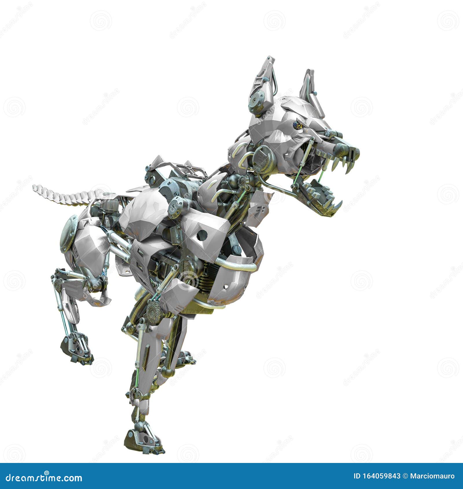 Cyber dog running stock illustration. Illustration of mech - 164059843