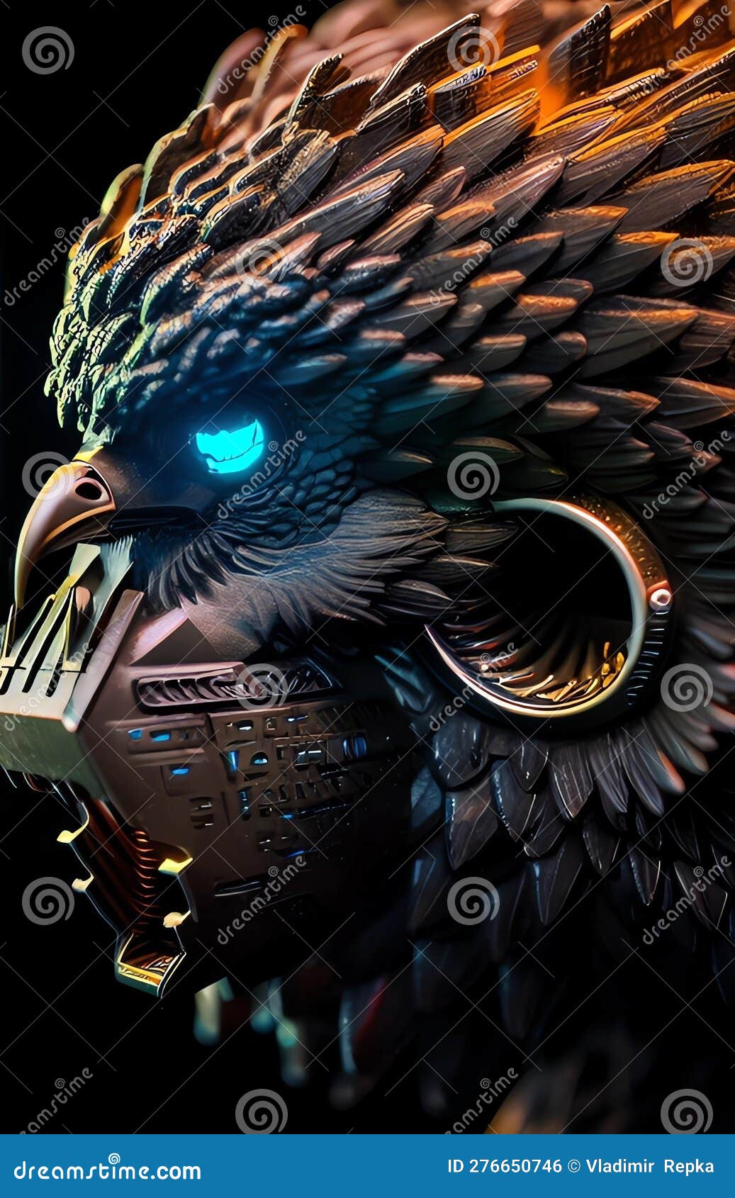 Cyber Eagle - AI Generated Artwork Stock Illustration - Illustration of ...
