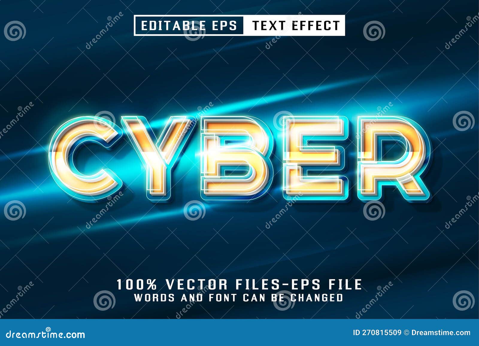 Cyber Editable Tech Effect stock illustration. Illustration of features ...