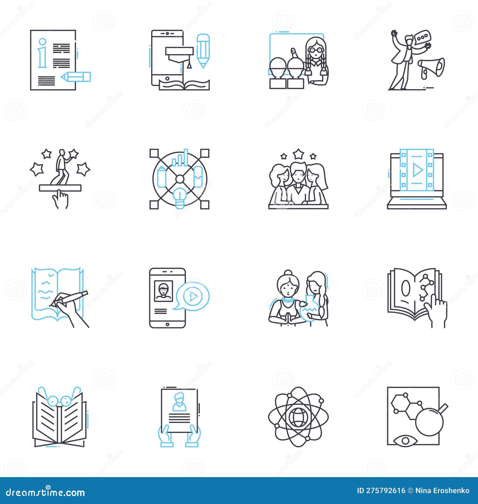 Cyber Education Linear Icons Set. Security, Technology, Online ...