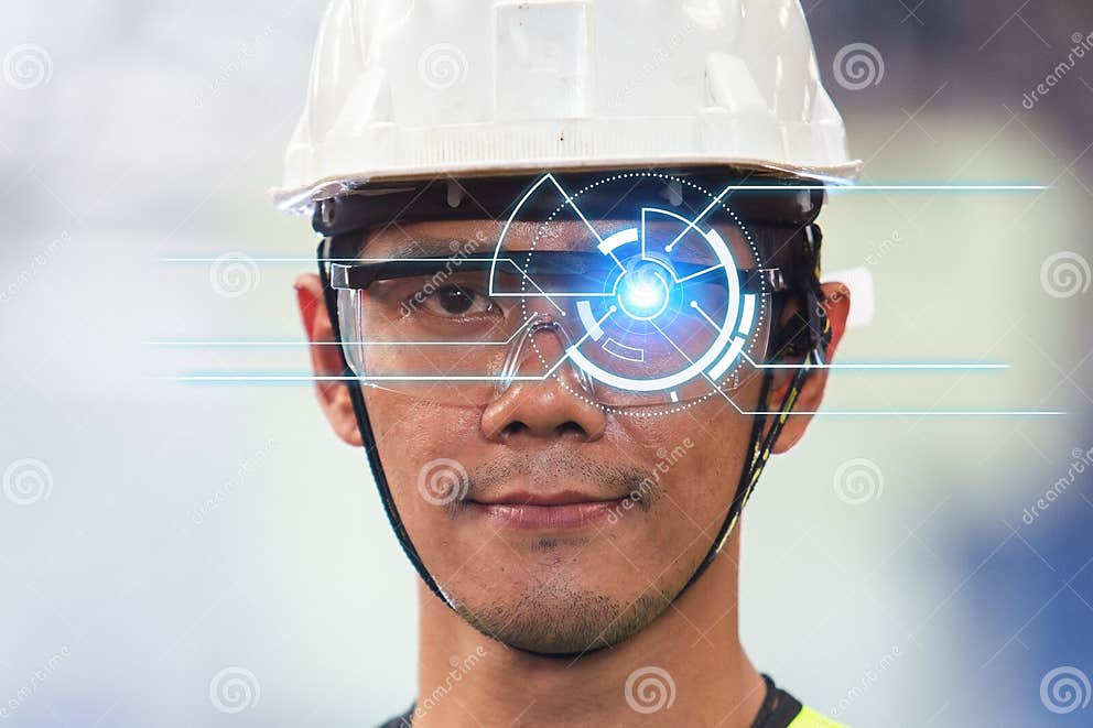 Cyber Engineer Man Technology Eye. Creative Innovation Stock Photo ...