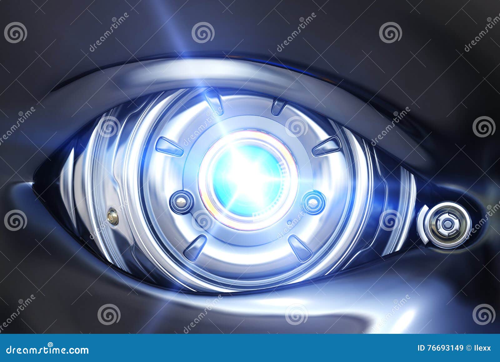 Cyber eye close up stock illustration. Illustration of abstract - 76693149