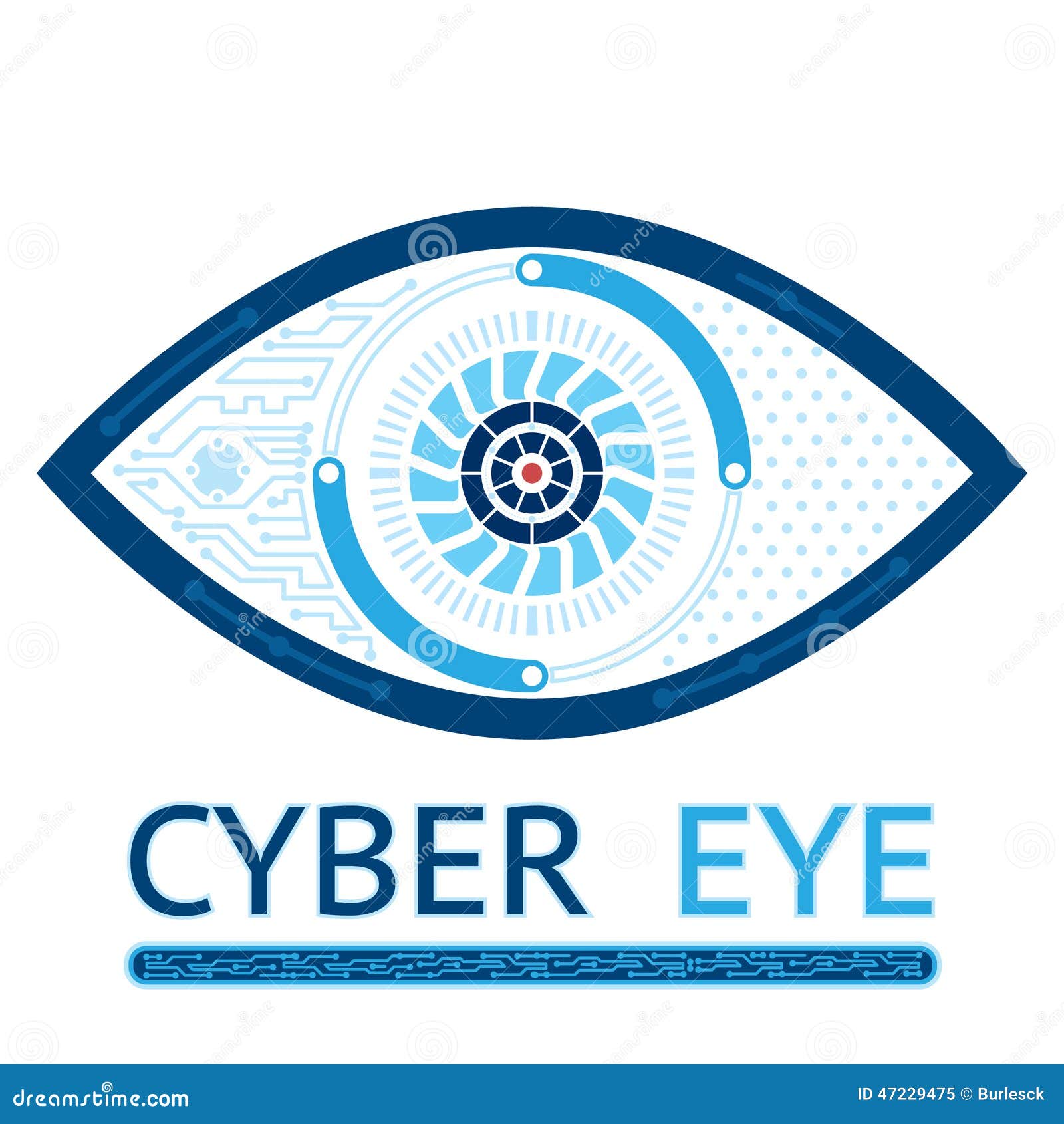 Cyber eye icon stock vector. Illustration of cyber, electronic - 47229475