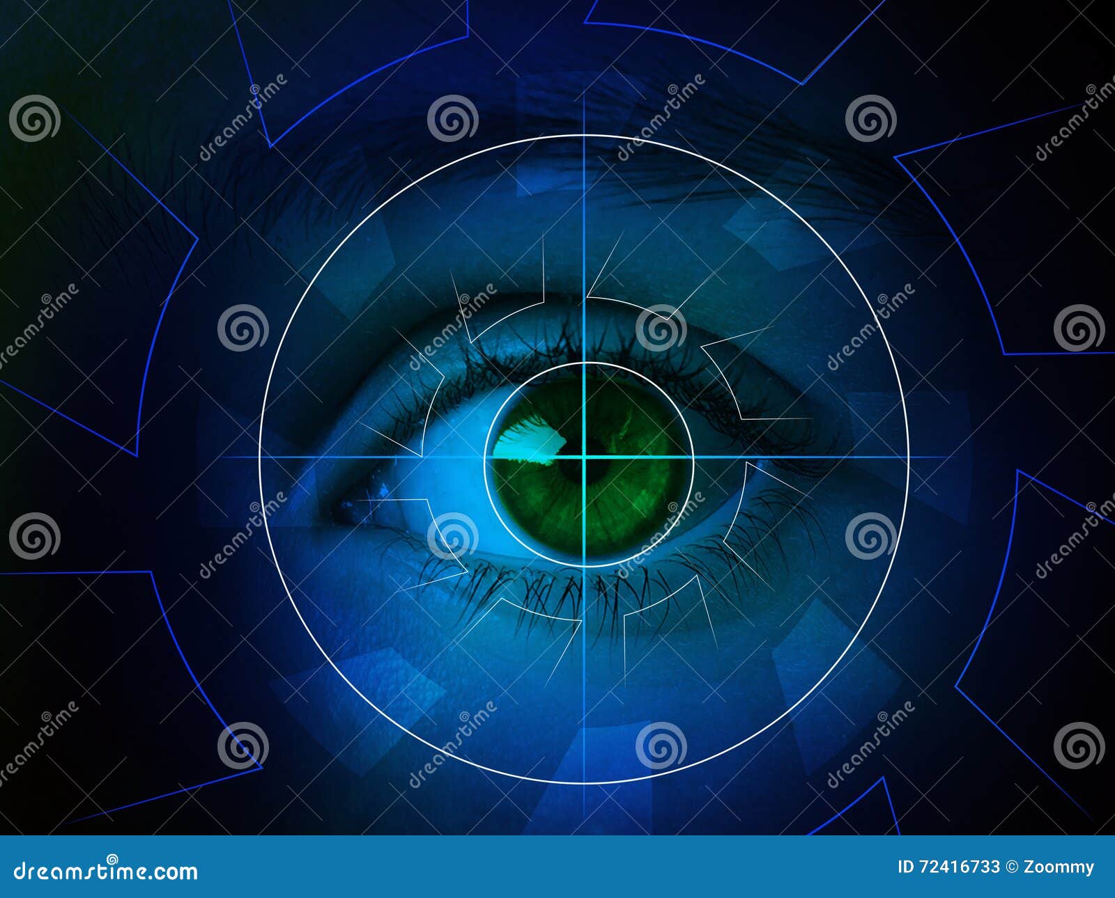 Cyber eye with len stock illustration. Illustration of digital - 72416733