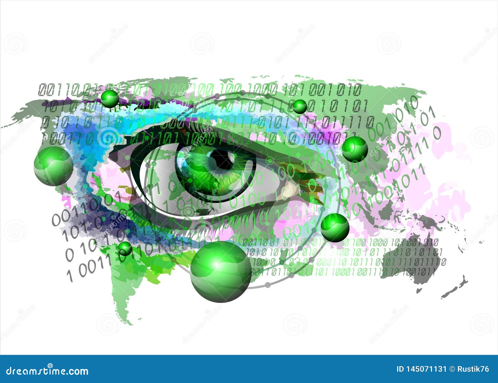 Cyber Eye Monitors Internet Users. Stock Vector - Illustration of ...