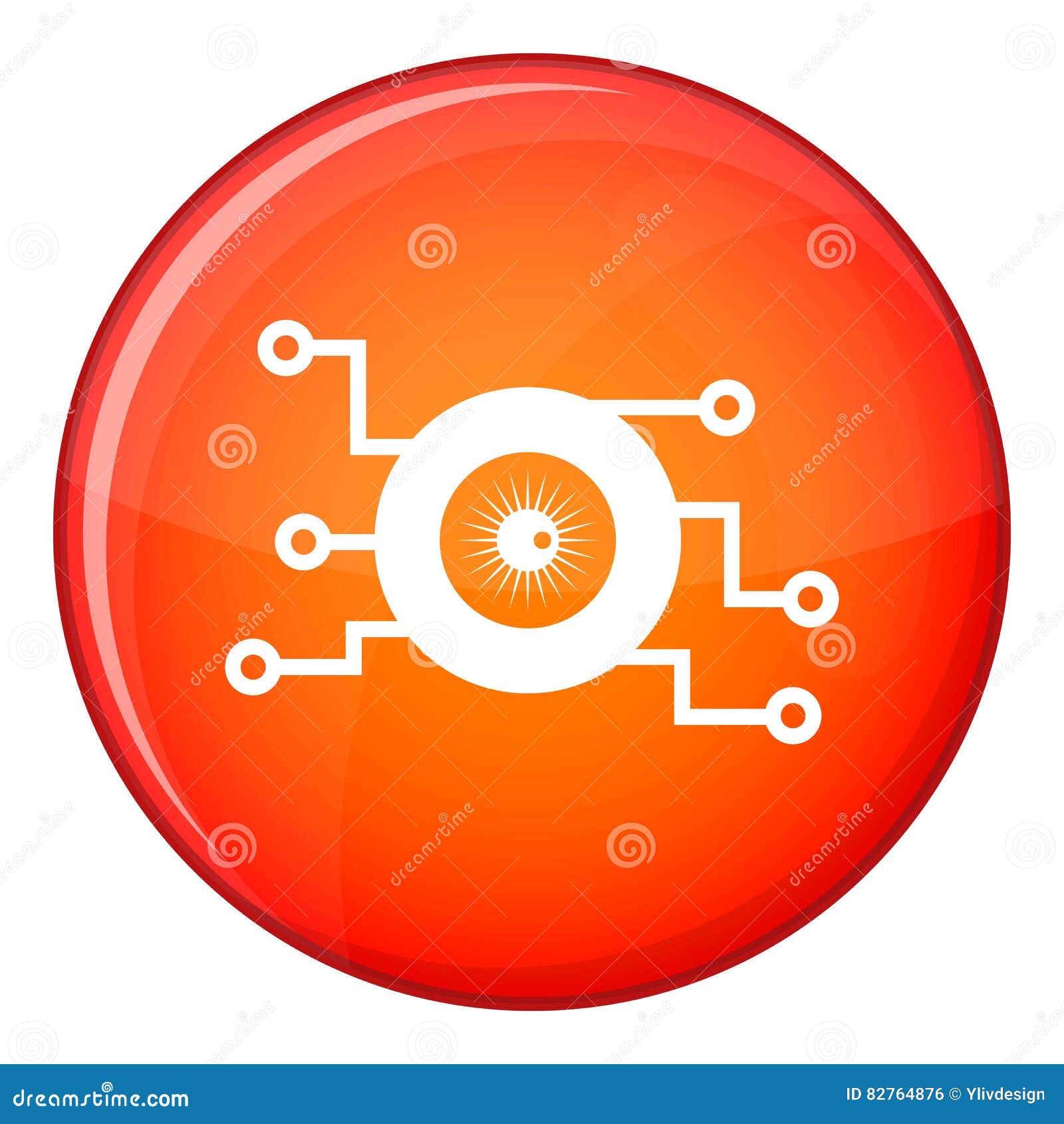 Cyber Eye Symbol Icon, Flat Style Stock Vector - Illustration of ...