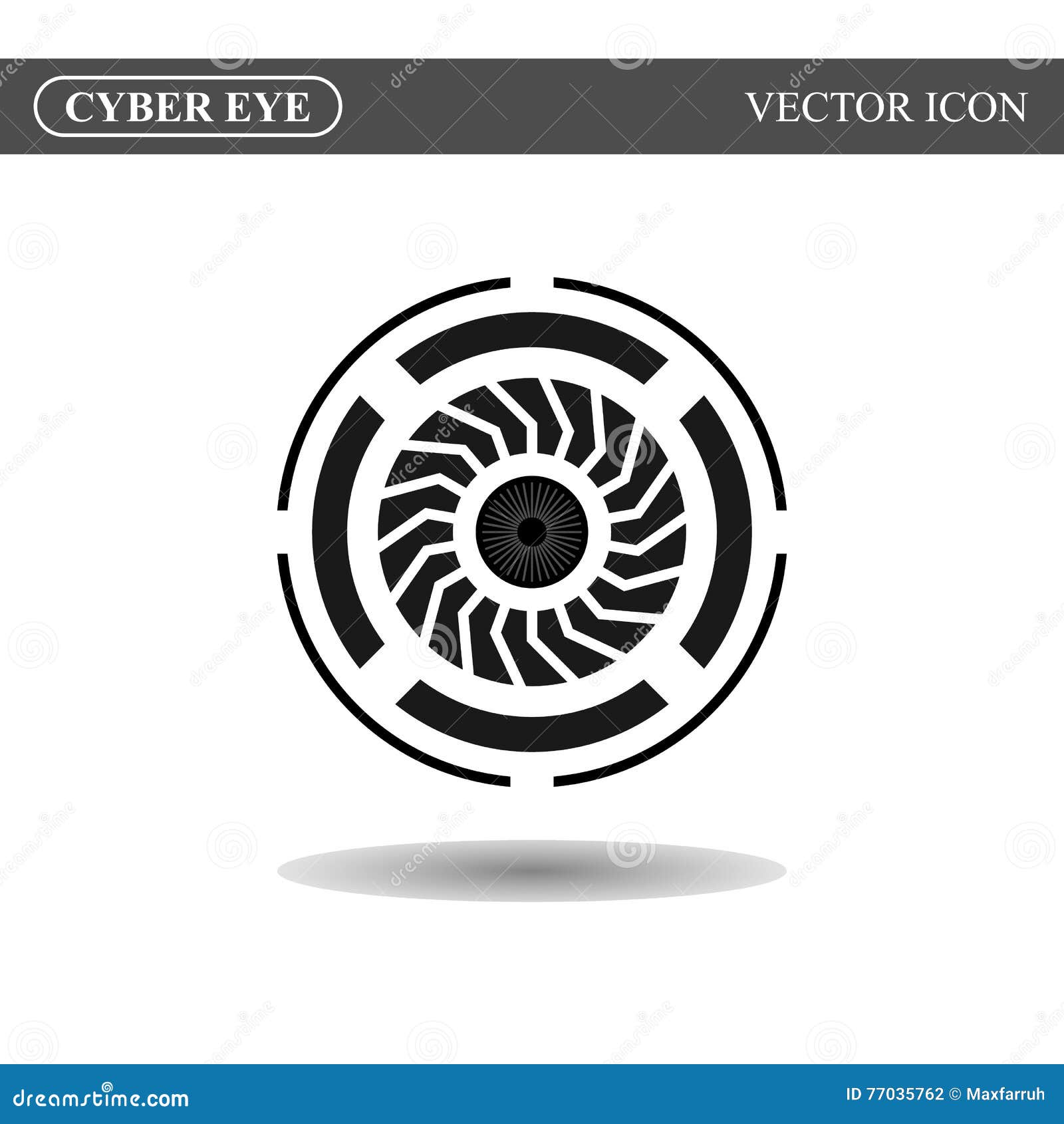 Cyber eye symbol icon stock illustration. Illustration of gear - 77035762