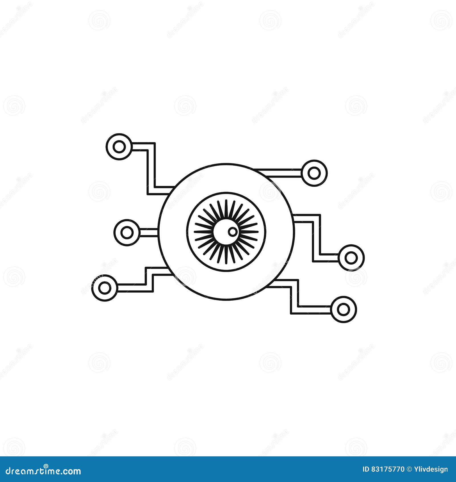 Cyber Eye Symbol Icon, Outline Style Stock Vector - Illustration of ...