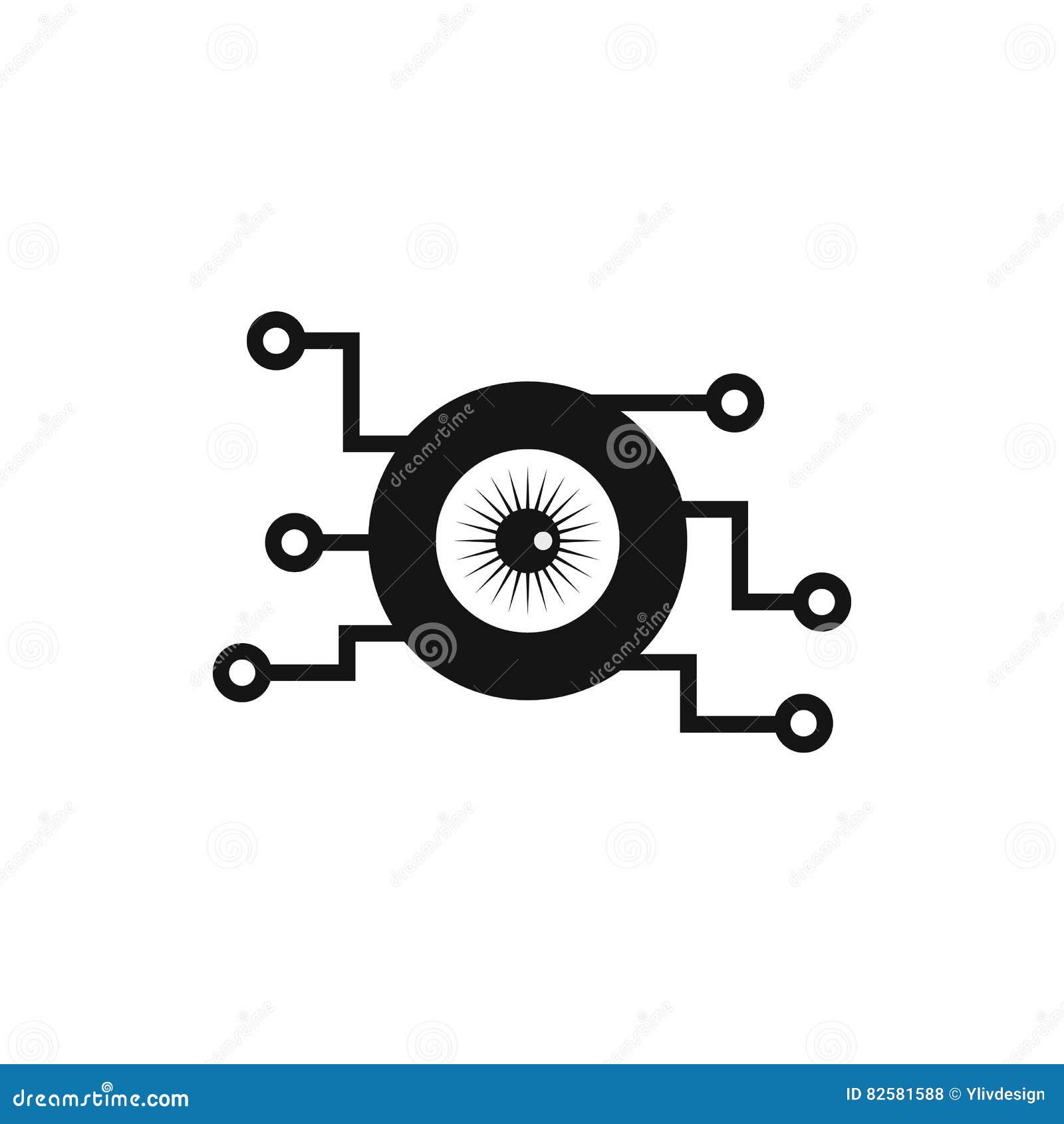 Cyber Eye Symbol Icon, Simple Style Stock Vector - Illustration of ...