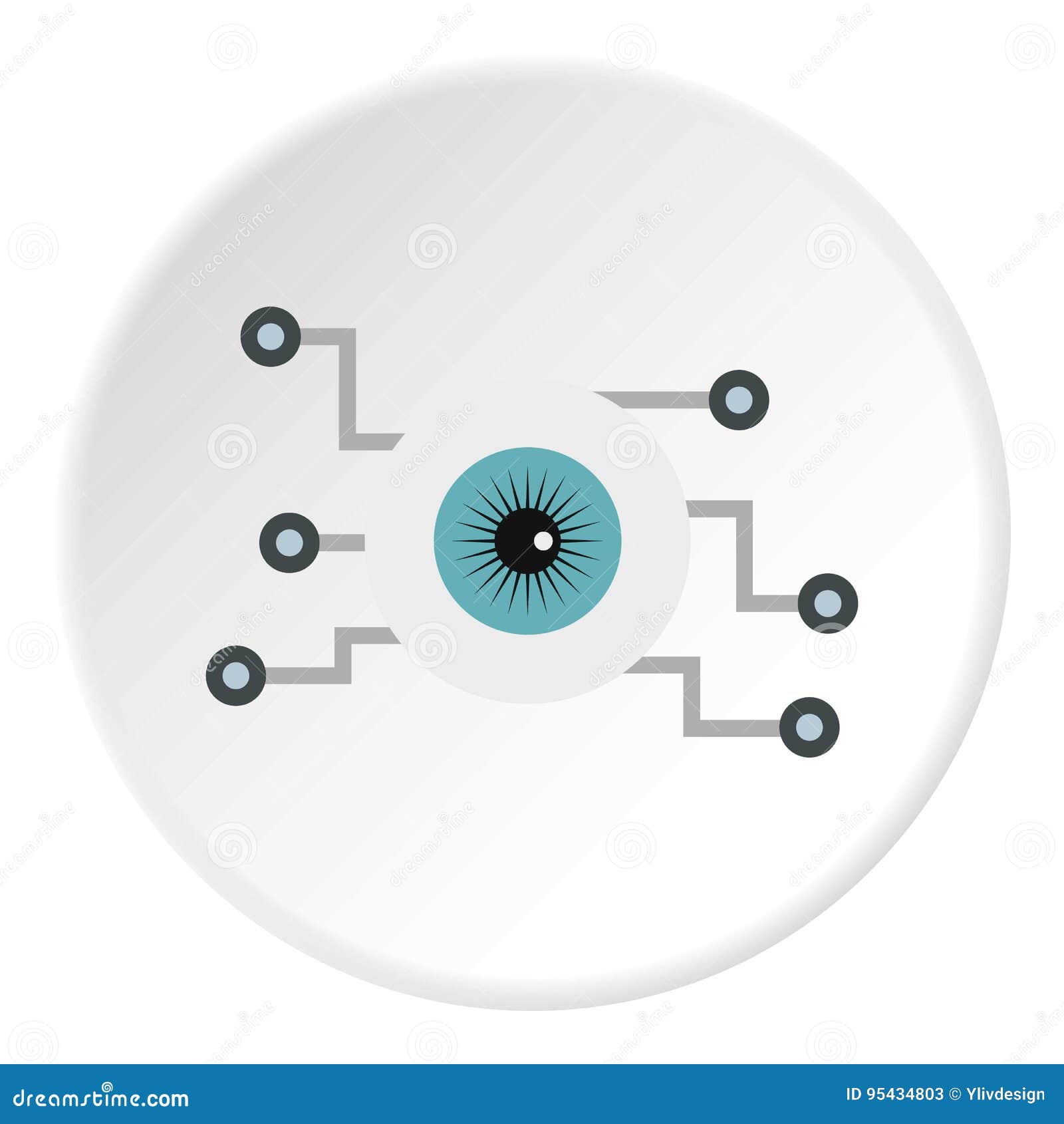Cyber eyes icon circle stock vector. Illustration of scanning - 95434803