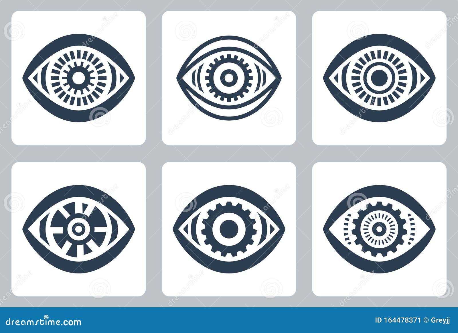 Cyber eyes icons set stock vector. Illustration of scanning - 164478371