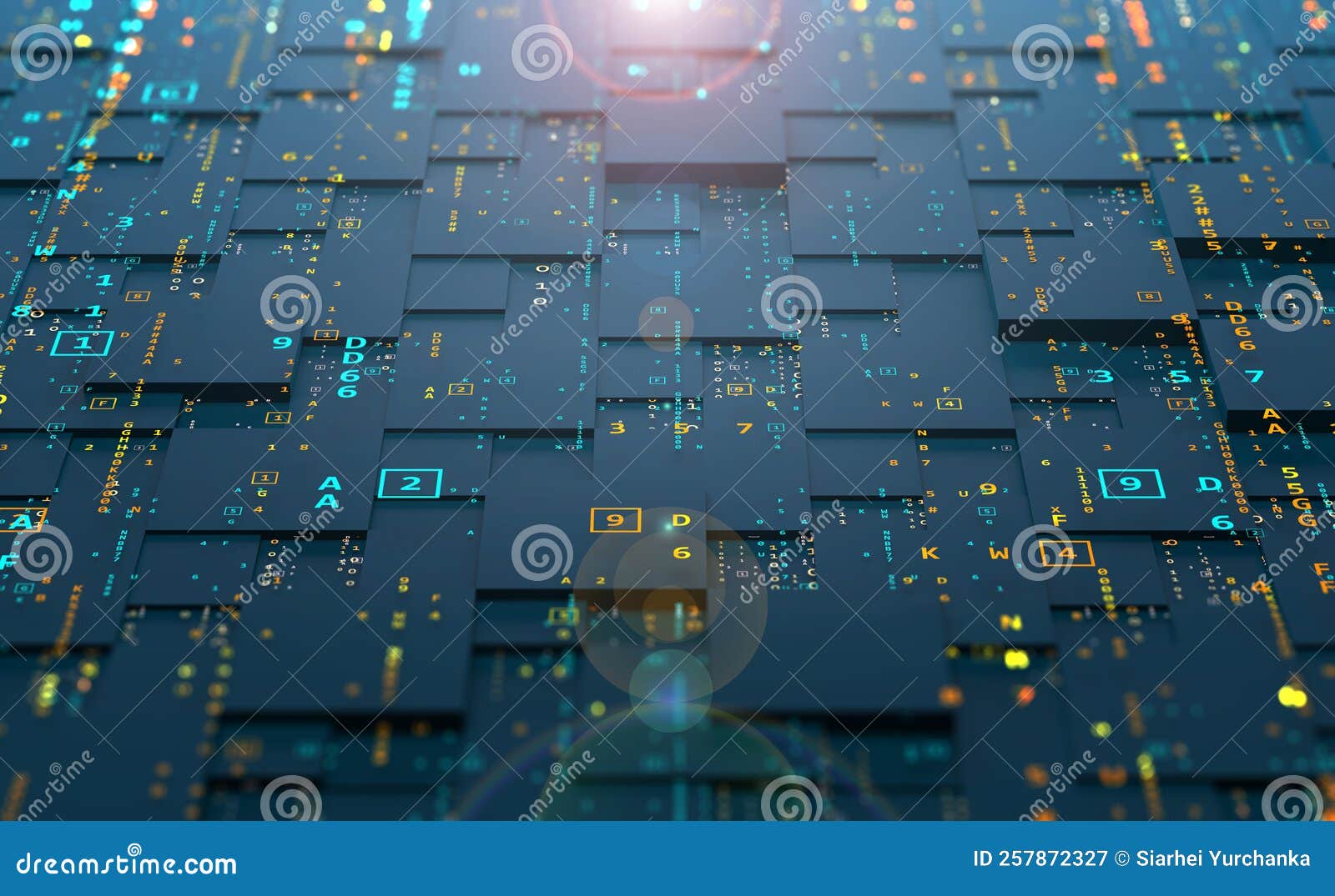 Cyber Field, Computer Code, Data Flow in the Digital World Stock ...
