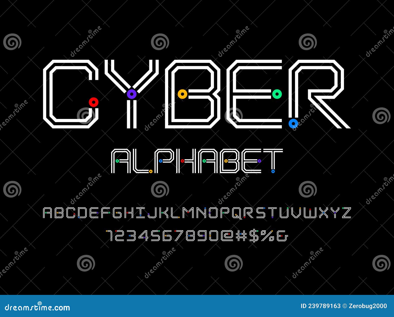 Cyber Font, Capital Letters With Shiny Metal Contour Vector ... Cyber Font, Capital Letters With Shiny Metal Contour Vector ...