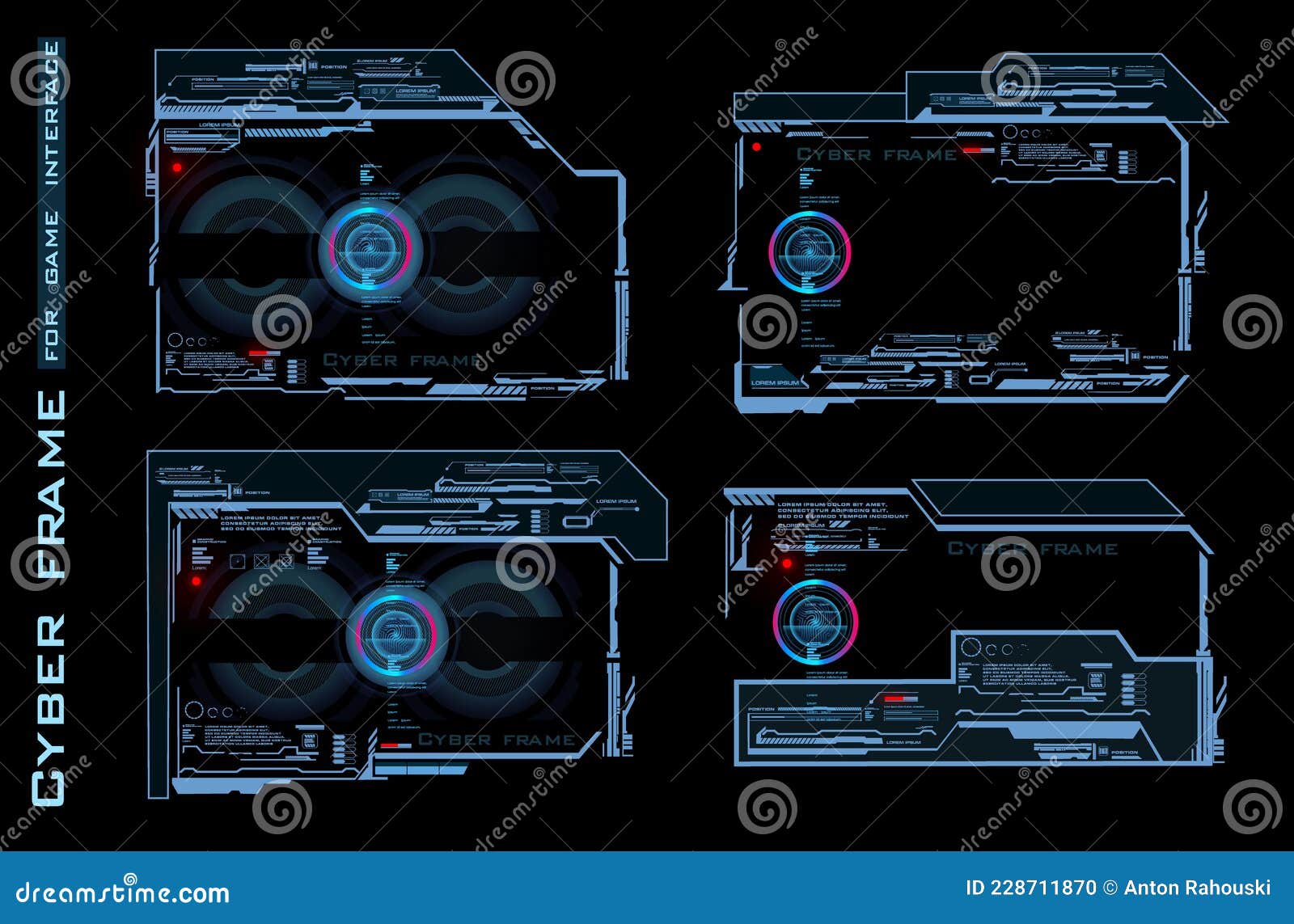 Cyber Frame for Game Interface. Modern Futuristic HUD User Interface ...