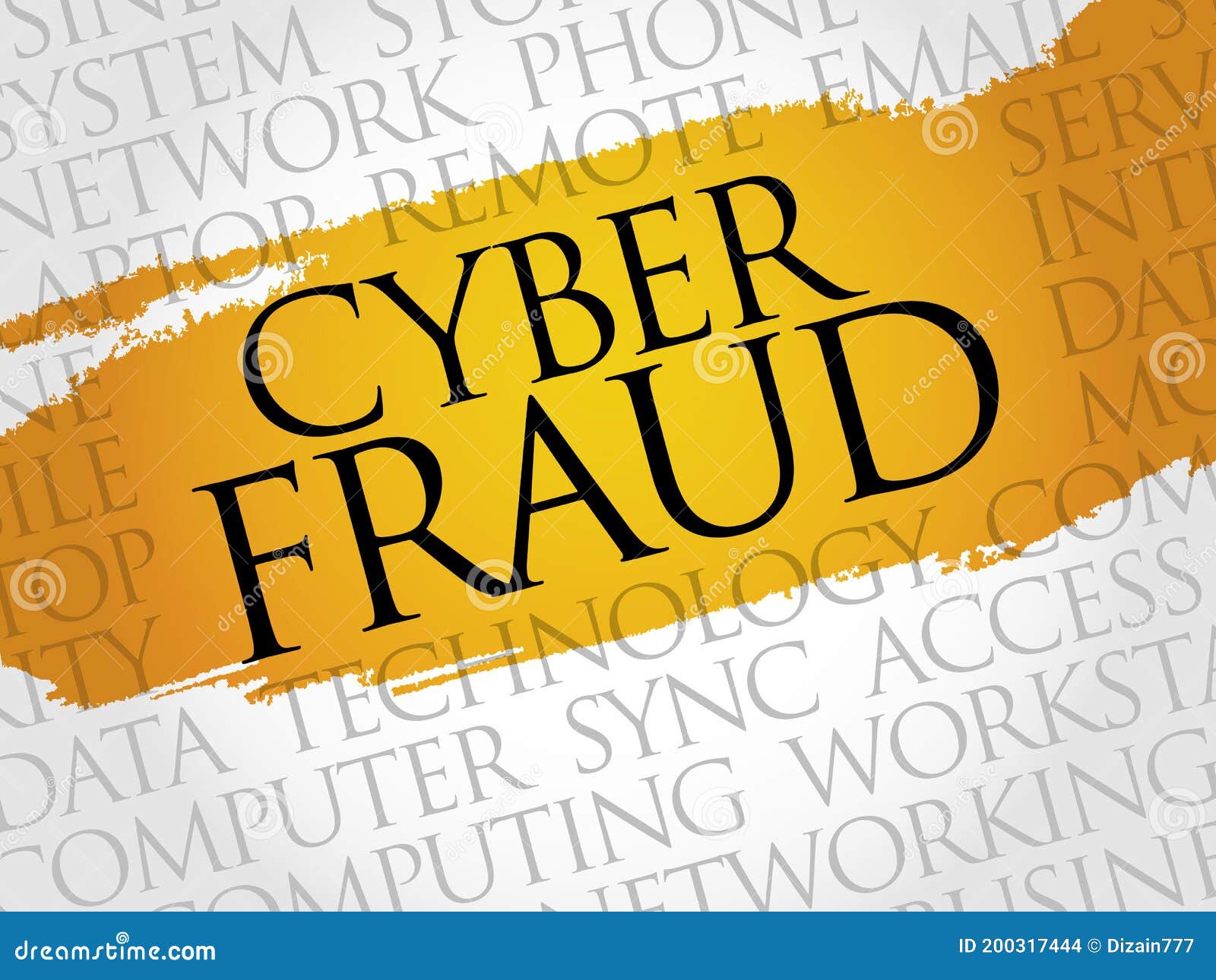 Cyber Fraud word cloud stock illustration. Illustration of access ...
