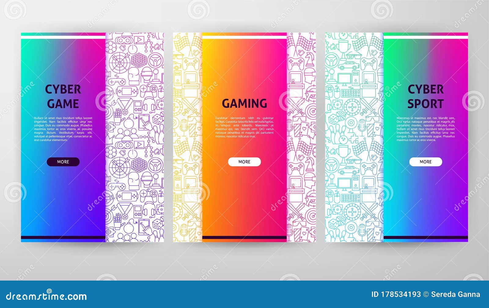 Cyber Game Brochure Web Design Stock Vector - Illustration of joystick ...