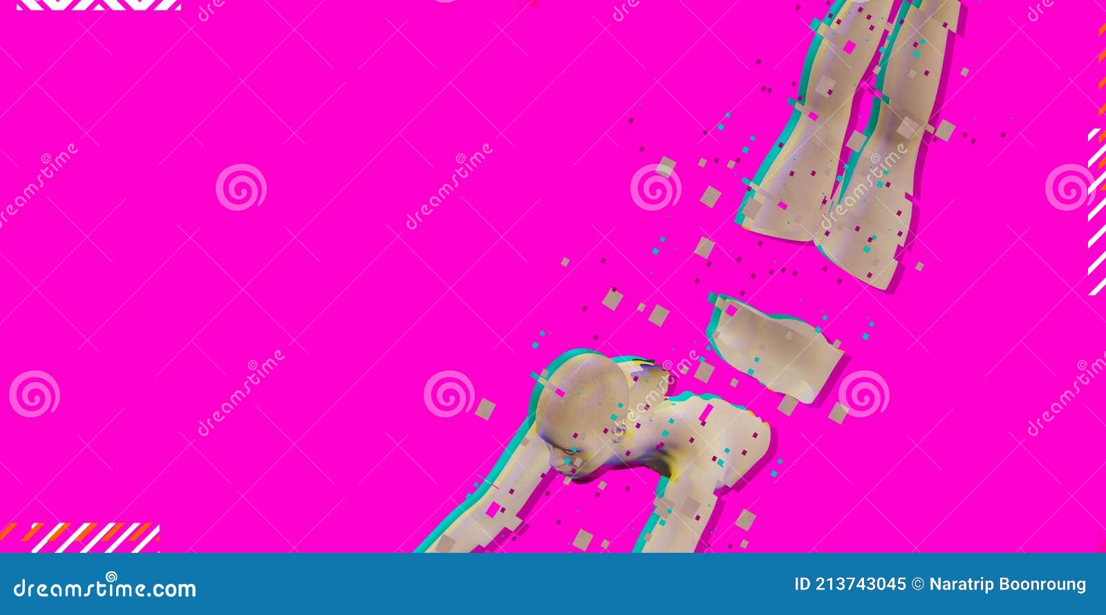 Cyber Girl Ai Cyber Style on Neon Color Background Trendy Microwave ...