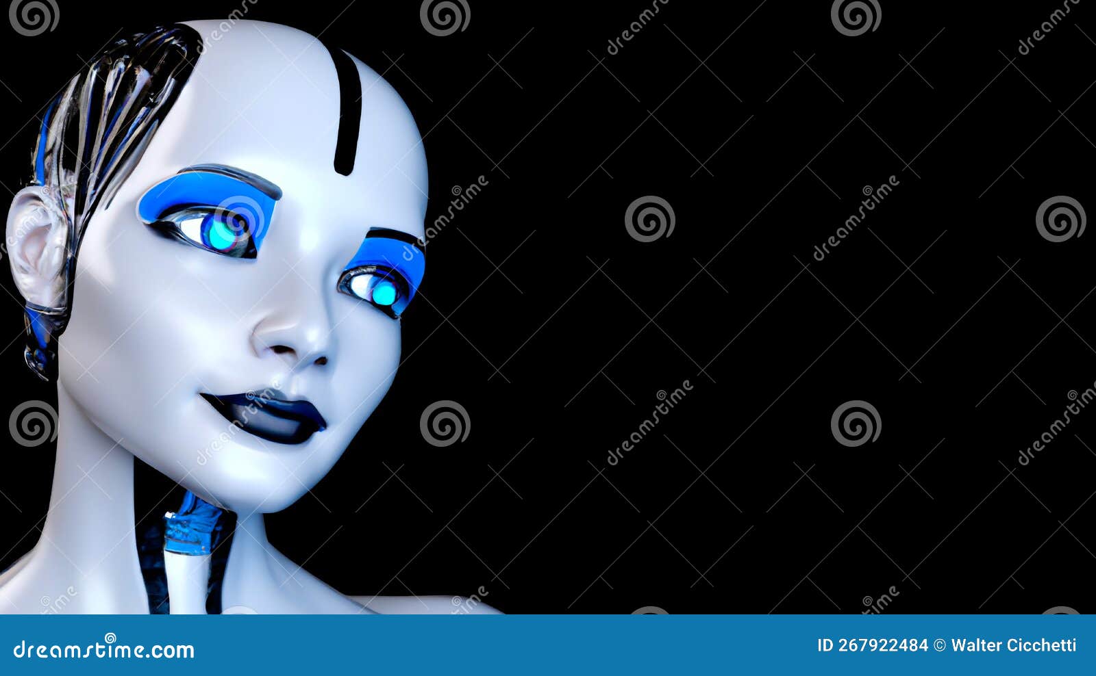 Cyber Girl Humanoid Robot with Artificial Intelligence – Digital 3D ...