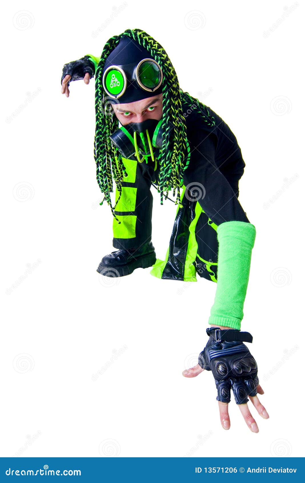 Cyber Goth Guy Posing Like a Spiderman Stock Photo - Image of isolated ...