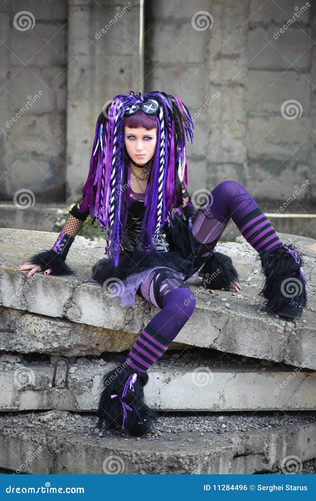 Cyber gothic girl stock photo. Image of fashion, grunge - 11284496