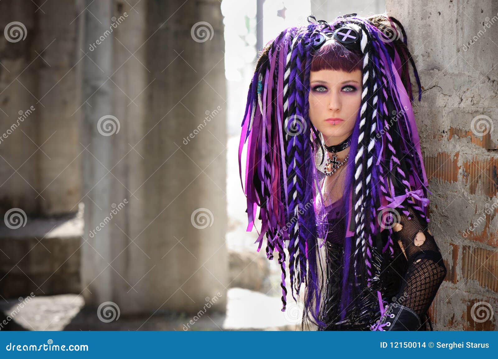 Cyber gothic girl stock photo. Image of pink, cyber, fashion - 12150014