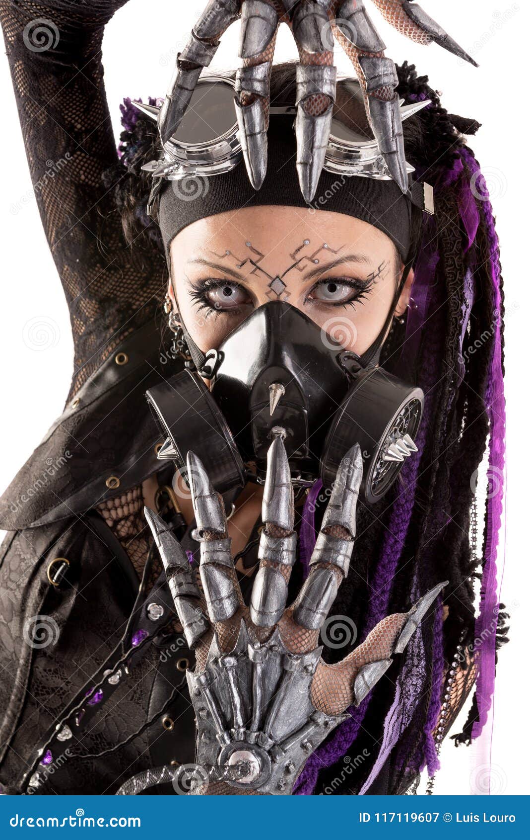 Cyber-Gothic girl isolated stock image. Image of punk - 117119607